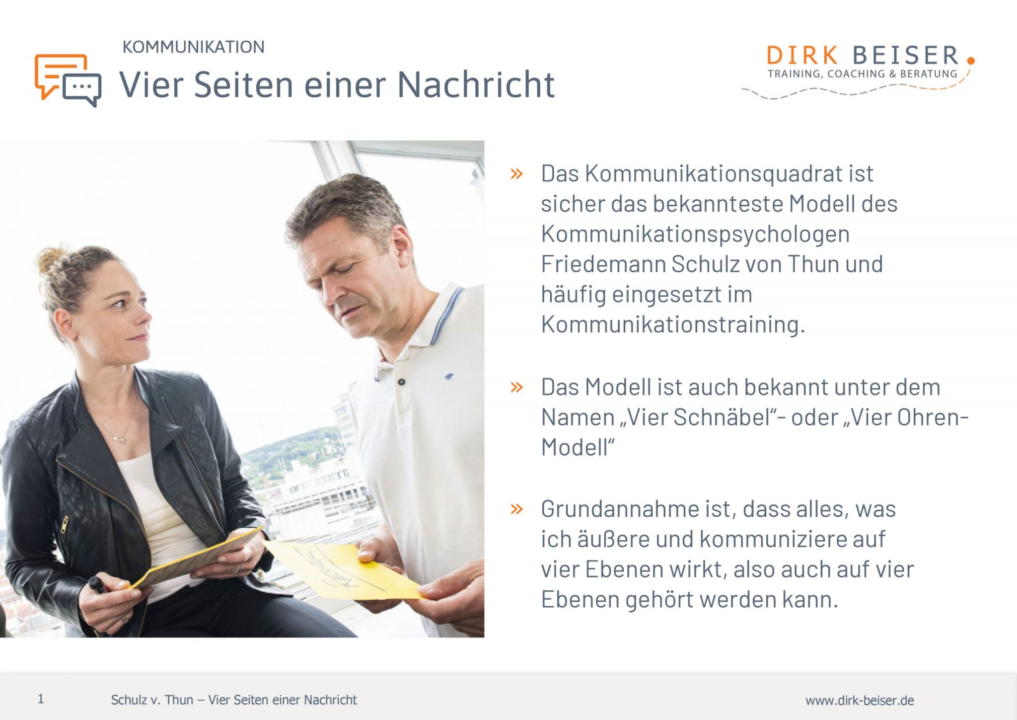 Kommunikationstraining mit dem Kommunikationsquadrat